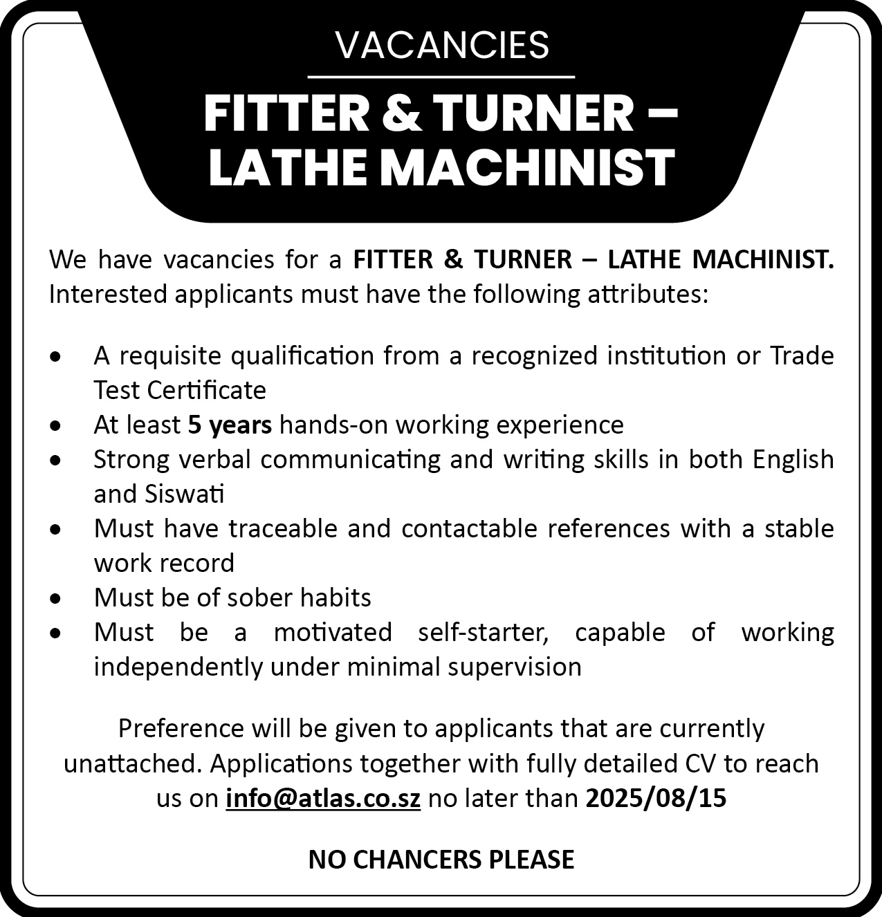 Jobs | Times of Eswatini